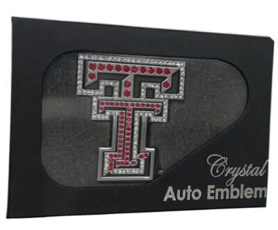 Texas Tech Red Raiders Crystal Auto Emblem Red & Clear Crystal AMG Co ...