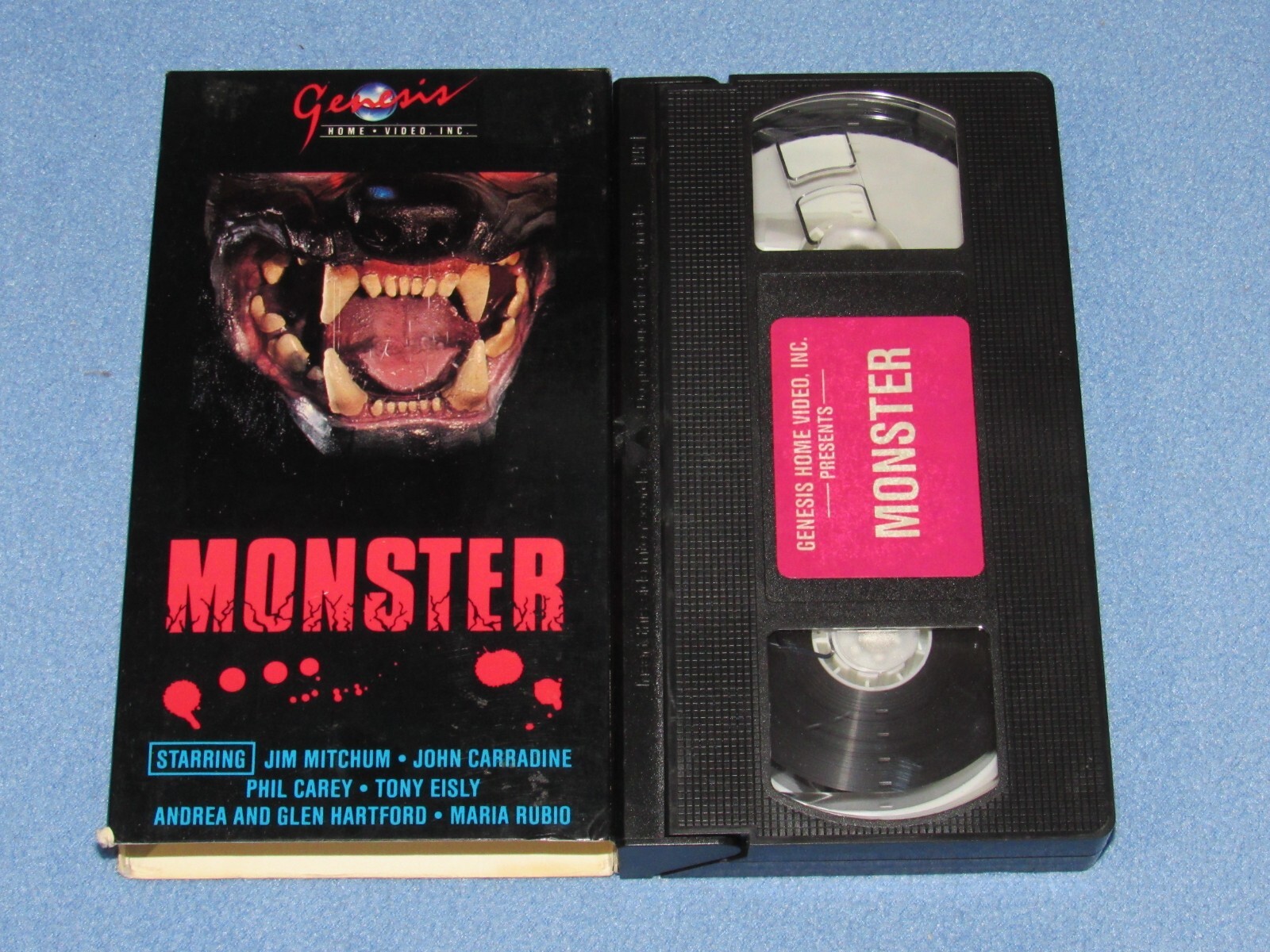 MONSTER (Genesis Home Video, VHS, 1987) ~Jim Mitchum, John Carradine ...