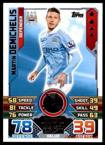 Match Attax 2015/16 EXTRA Martin Demichelis Manchester City Squad ...
