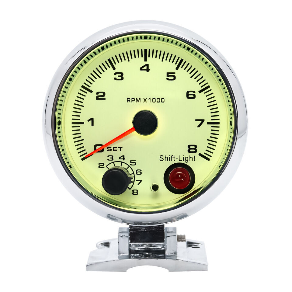 3.75'' 7 Color LED Racing Tachometer Gauge Tacho Meter 0-8000 RPM Shift ...