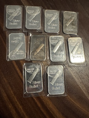 The Silver Bullet 10 Silver Bars 1 Oz..999 Vintage Silver Bars In ...