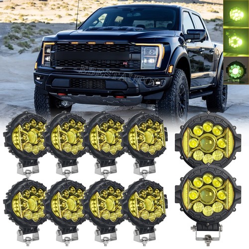 7Inch Round LED Side Shooter Work Light Pods Spot DRL Offroad Driving ...