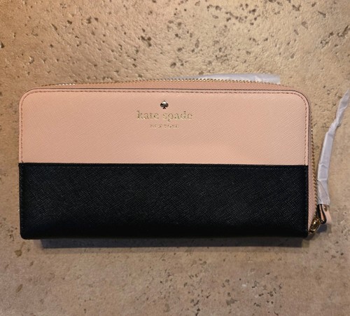 Kate Spade Cedar Street Lacey Leather Zip Around Wallet Soft Rosette ...