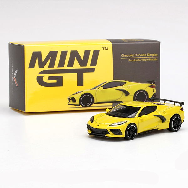 MINI GT 195 2020 Chevrolet Corvette Stingray C8 Yellow 1:64 Scale Model ...