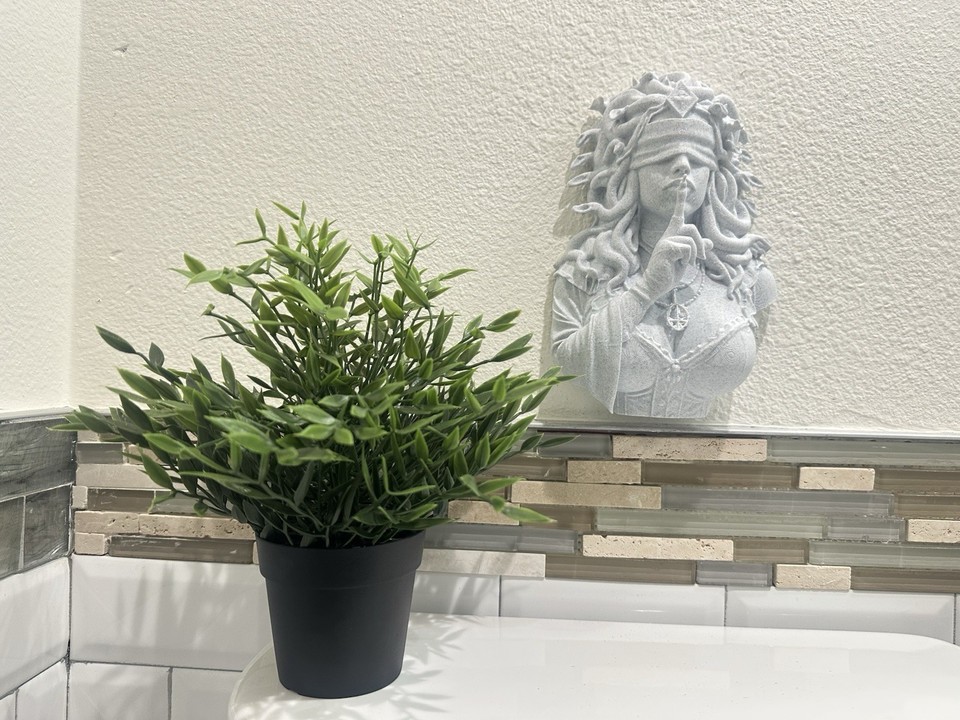 Blindfolded Medusa Shushing Bust Sculpture Greek Mythology Gothic Wall ...