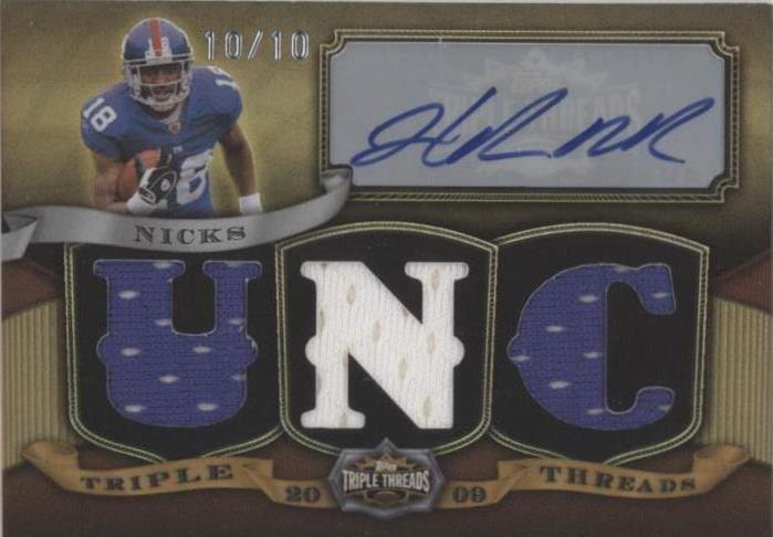 2009 Topps Triple Threads - Autographed Relics Hakeem Nicks #TTRA-86 ...