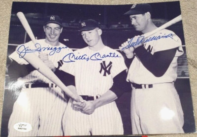 Mantle, DiMaggio, Williams 8x10 Photo in mint condition W/Holo ...