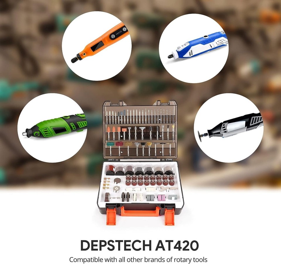 DEPSTECH Rotary Tool Accessories Kit 420Pcs Set Universal Fits Carving ...