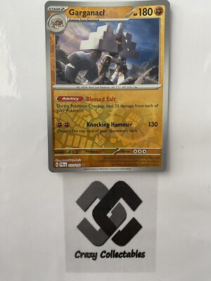 Pokemon Cards Garganacl 123/193 SV Paldea Evolved Reverse Holo Mint ...