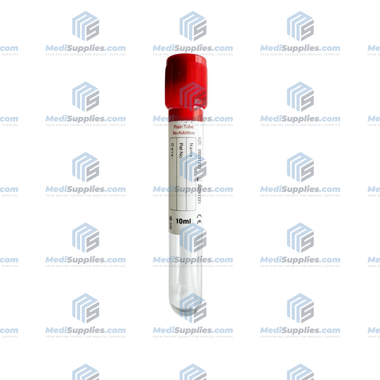 Plastic Red Top, NO ADDITIVE 10mL, PET | eBay