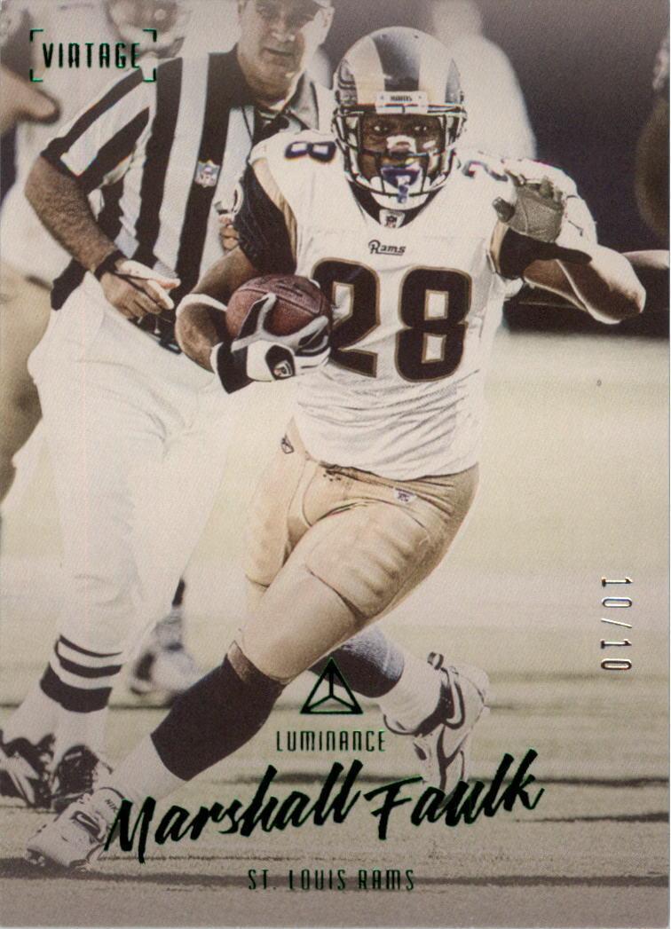 2020 Panini Luminance - Vintage Performers Marshall Faulk #VP9 Green ...