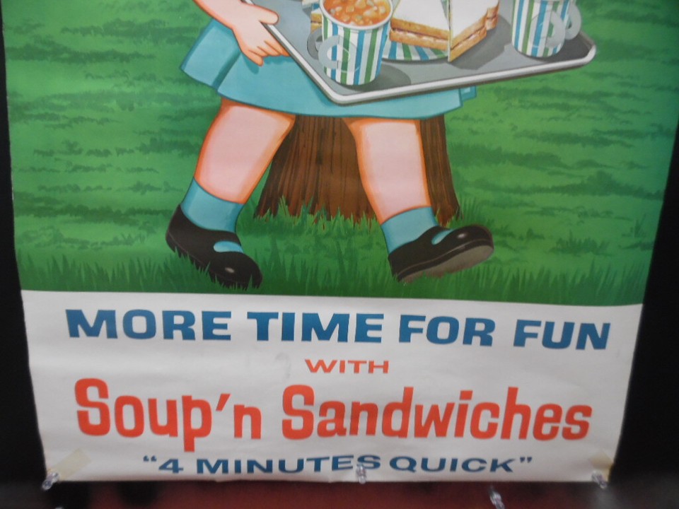 c.1960 Campbell Soup Kids Advertising Poster Big 48" x 24" Vintage ...
