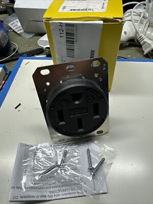 Hubbell 9450A 50A 4W Single Receptacle 125/250VAC 14-50R BK HBL9450A | eBay
