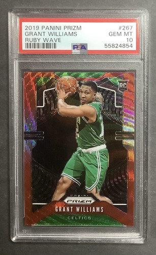 2019 panini prizm #267 grant williams rc; red ruby wave rookie prizms ...