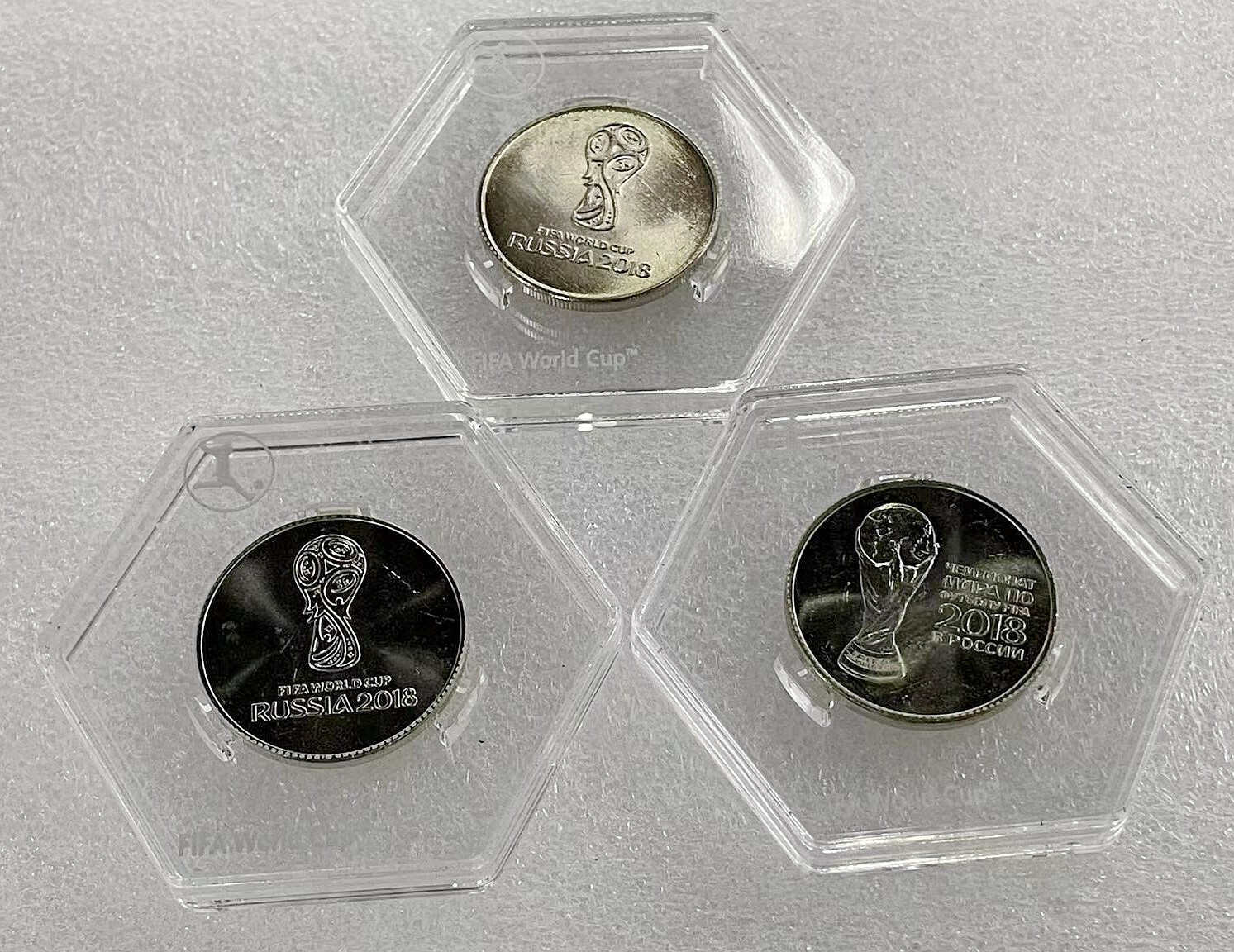 3PCS sets B 2018 football World Cup coin FIFA World Cup commemorative ...