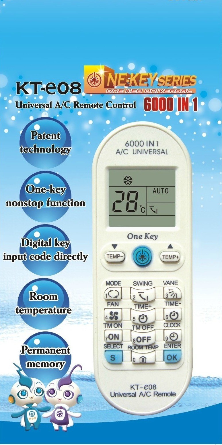 KT-e08 Universal Mini Split Remote Compatible with Fujitsu, Carrier ...