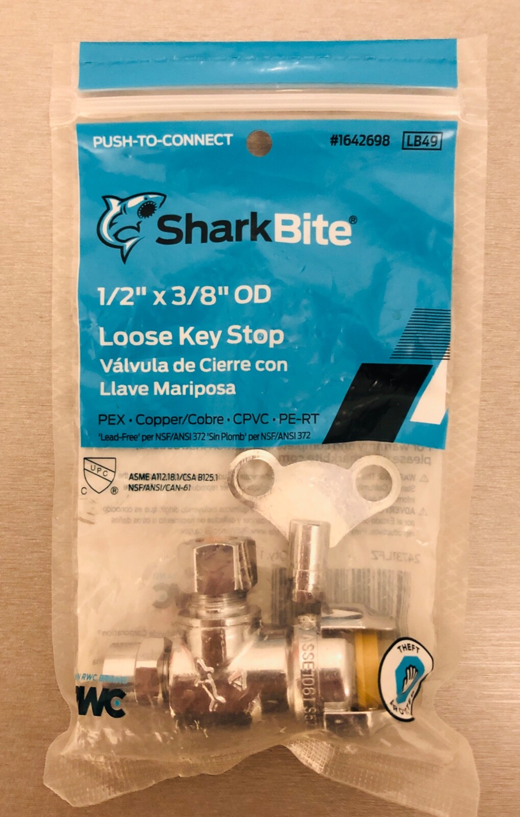 Brand New SharkBite 1/2" x 3/8" OD Loose Key Stop Push to Connect Free ...