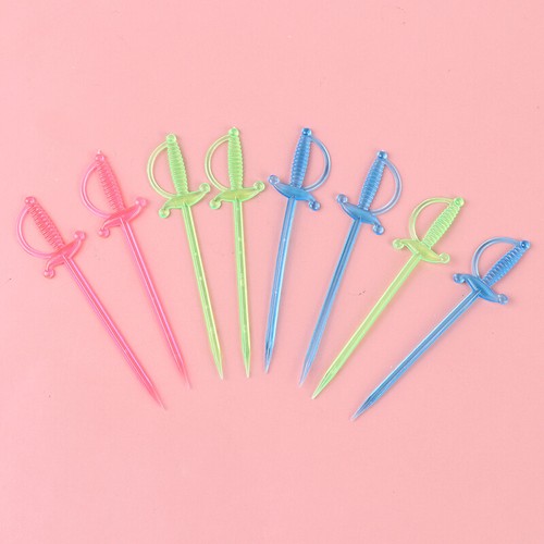 40pcs Mixed Color Plastic Epee Buffet Sticks For Fruits Cocktail Snack ...
