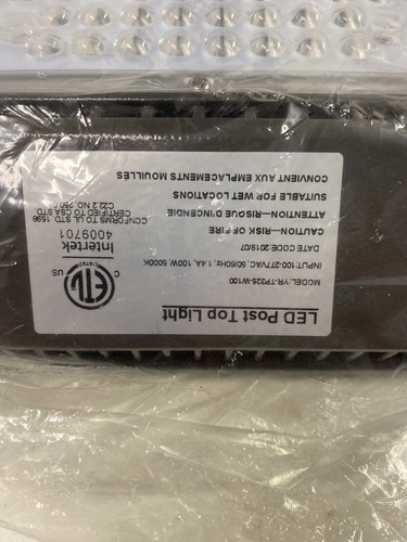Intertek LED Post Top Light 4009701. Overhead outdoor lighting. New ...