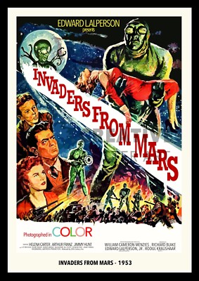 Invaders from Mars Poster Print Picture Hand Drawn Movie Wall Art, Sci ...