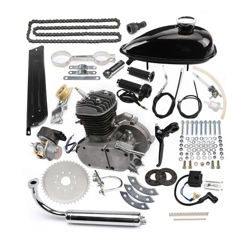 Silver 2 Stroke 80cc Gas Bike Engine Motor Kit DIY Motorized Bicycle ...
