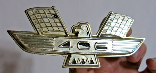 1962 1963 FORD GALAXIE 406 EAGLE FRONT FENDER EMBLEM BADGE CHECKERED ...
