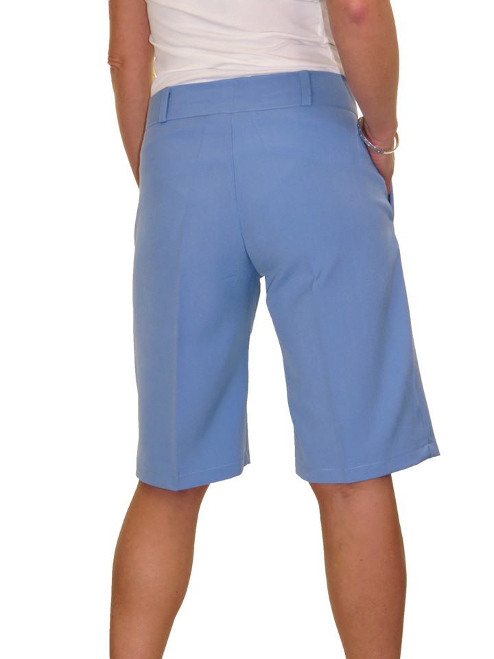 Ladies High Waist Tailored Knee Length Shorts Summer Smart Casual Day ...