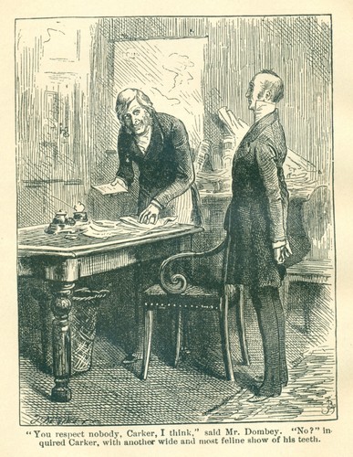 1870 Vintage Engraving Print "YOU RESPECT NOBODY, CARKER SAID MR ...