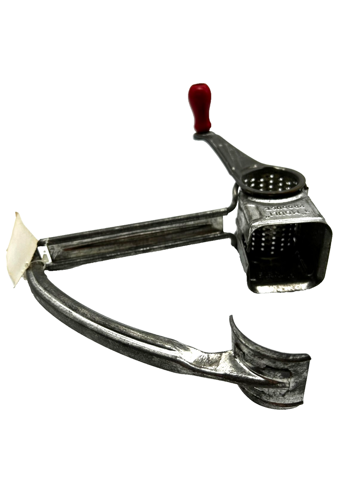 Vintage Mouli Hand Crank Metal Grater Red Wood Handle Made in France | eBay