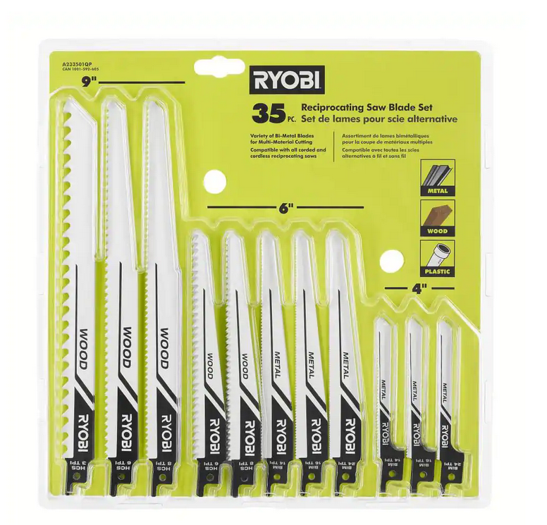 Ryobi Multi-Purpose Reciprocating Saw Blade Set (35-Piece) | eBay