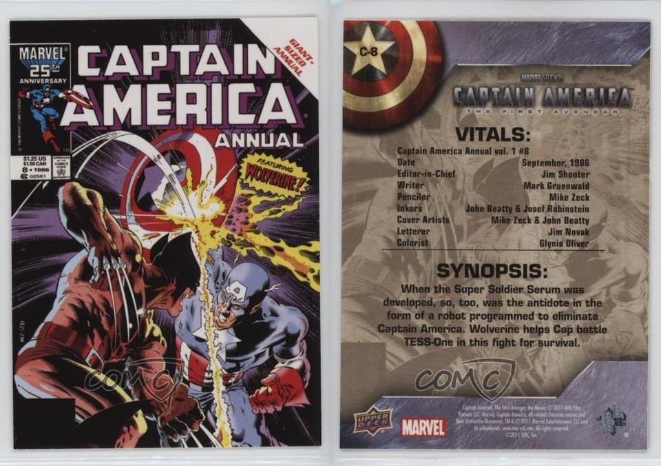 2011 Marvel Studios Captain America The First Avenger Comic Covers #C-8 ...