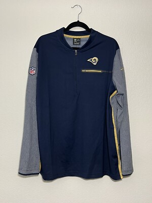 Nike Los Angeles Rams NFL Team On Field Apparel 1/4 Zip Dri Fit Mens Sz ...