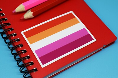 Lesbian Flag Sticker Vinyl LGBT LGBTQ female gay gender queer sexual ...