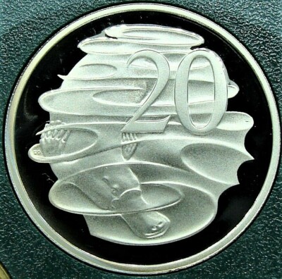 2004 Pointy "A" LARGE HEAD variety 20 cent proof coin from proof set ...