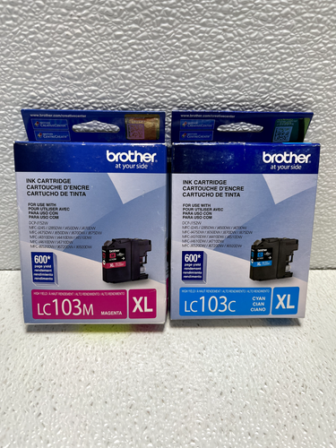 Brother LC103M & LC103C XL High-Yield Ink Magenta & Cyan Date: 2016 ...