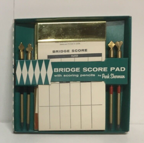 Vtg Park Sherman Bridge Score Memo Pad w/ scoring pencils MCM Atomic ...