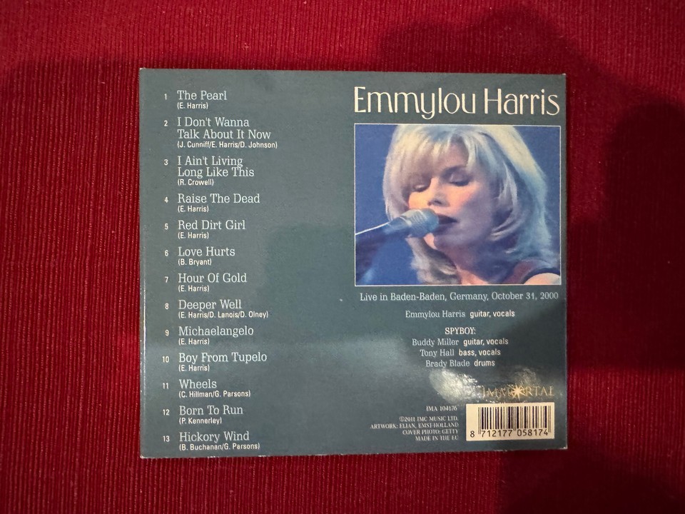 Emmylou Harris Live in Germany 2000 rare import CD with Spyboy + Buddy ...