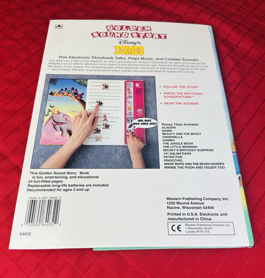 Vintage 1993 Disney DUMBO Golden Sound Story Electronic Storybook | eBay