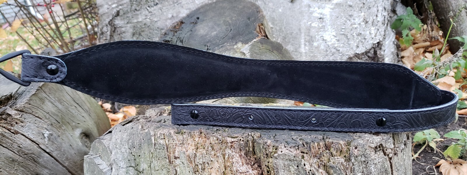 Rifle Sling Western Style Embossed Black Leather | eBay