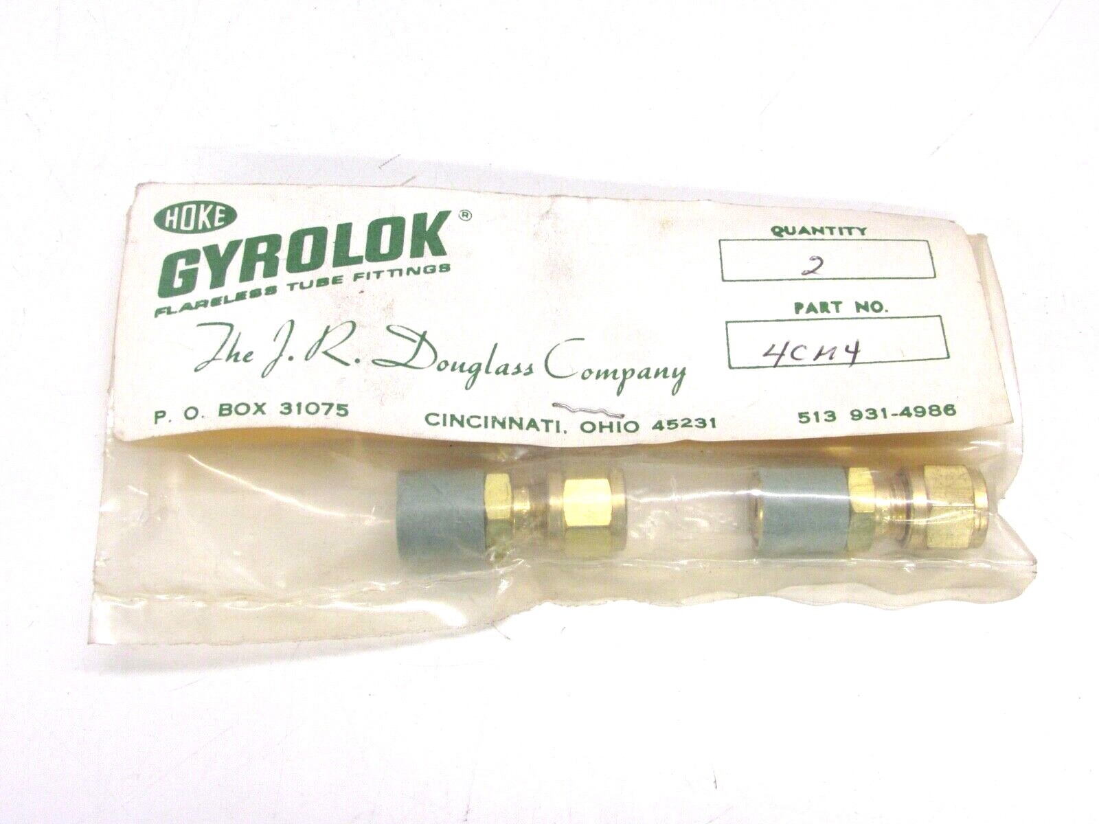 HOKE GYROLOK 1/4" GYRO x 1/4" NPT BRASS FITTINGS, 2-Pack, 4CM4 | eBay