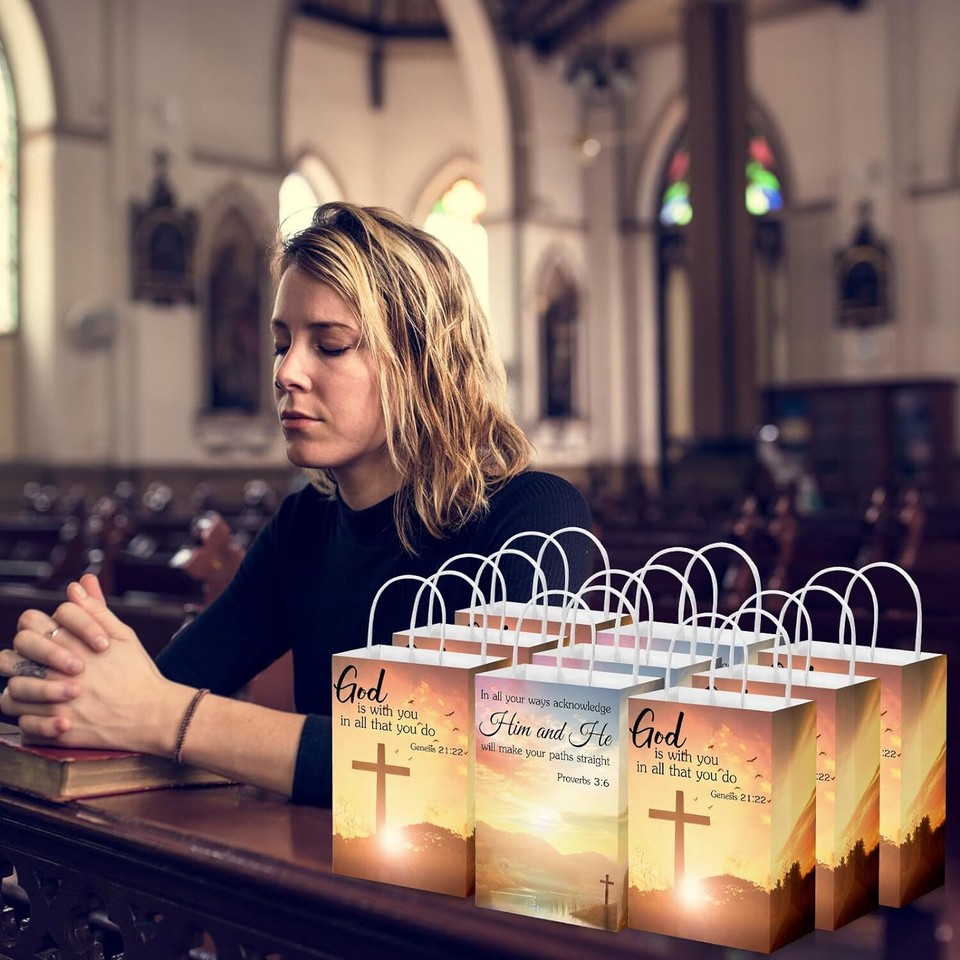 50 Pack Christian Gift Bags Church Visitor Welcome Packets Bulk ...
