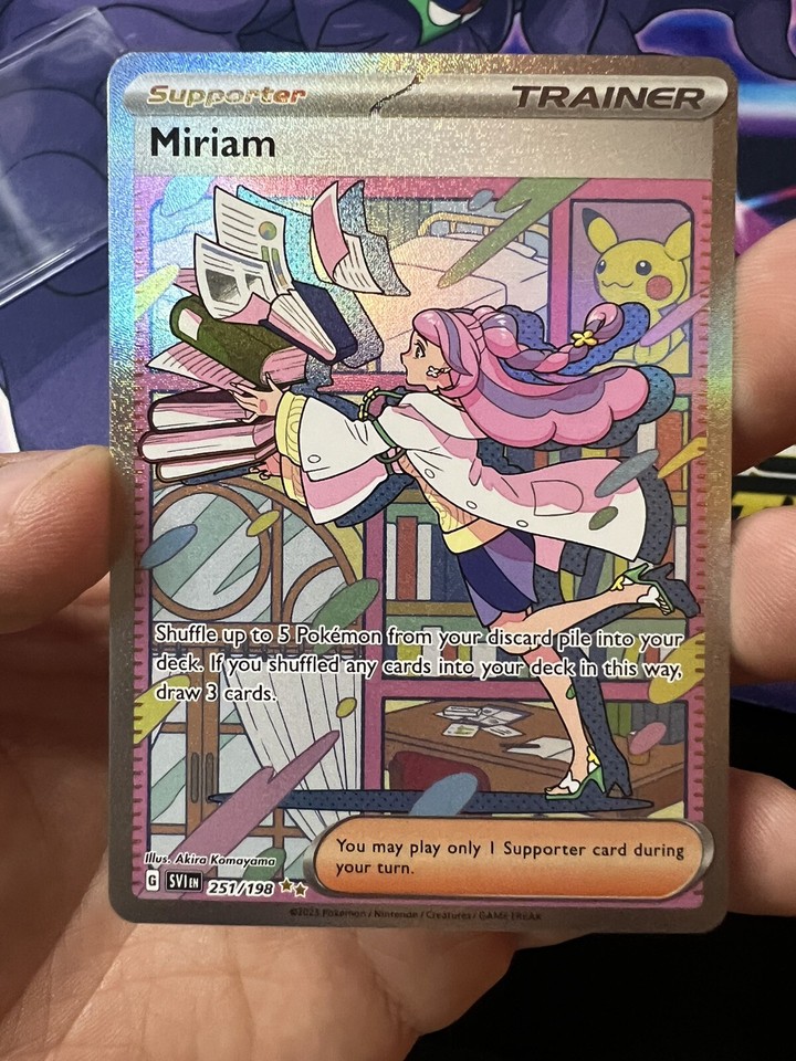 Pokémon TCG Miriam Scarlet & Violet 251/198 Holo Full Art Alternate Art ...