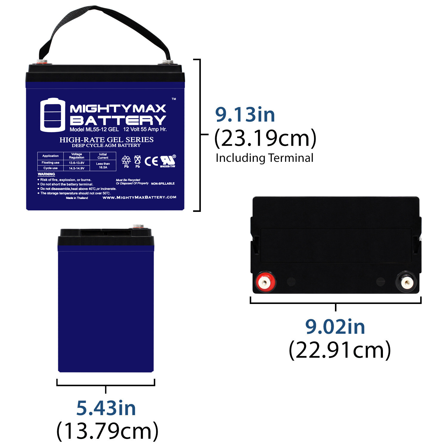 Mighty Max 12V 55AH GEL Replacement Battery for MK M22NF SLD G - 2 Pack ...