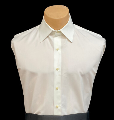 Men's Ivory Off White Dress Shirt with Whisper Stripe Size XL 17-17.5 ...