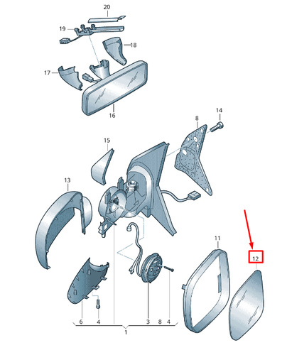 New VW CADDY III Furgon 2C MK3 Front Left Door Mirror Glass 7H2857521M ...