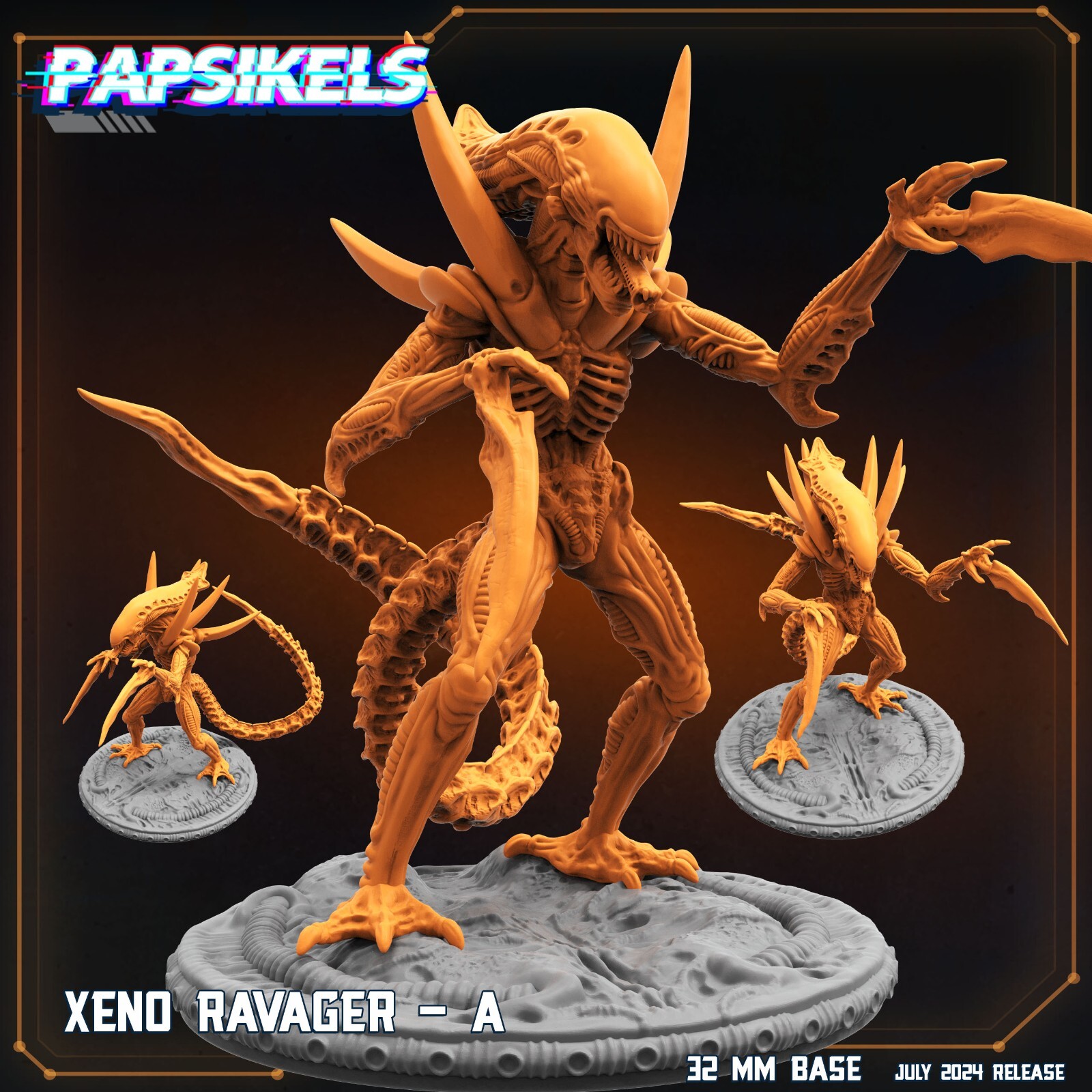 Xeno Ravager A 32mm Scale Papsikels Miniature AvP, Aliens | eBay