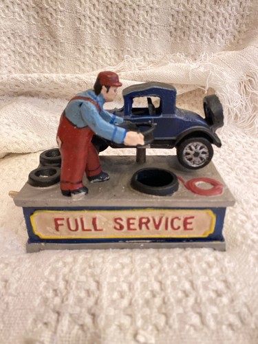 Vintage Cast Iron Full Service Mechanical Coin Bank JE Stevens 1892 ...