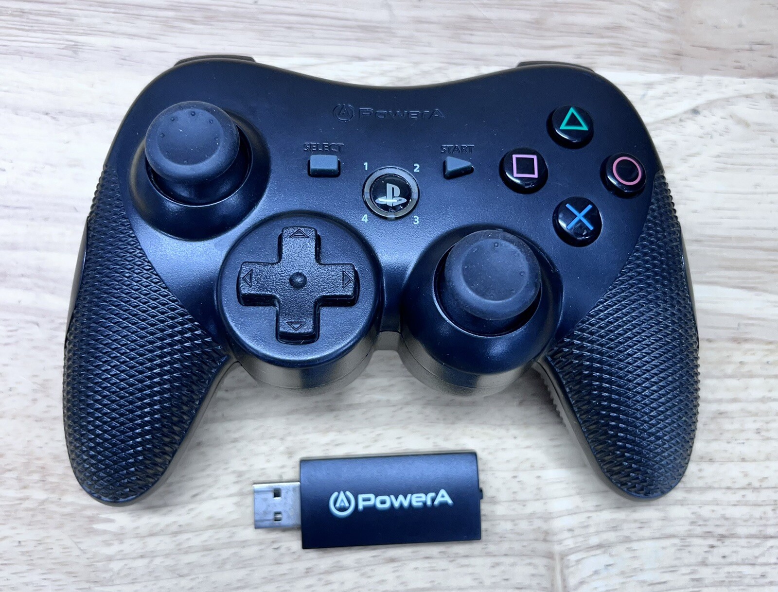 PowerA PS3 Wireless Controller Black Playstation 3 USB Receiver Dongle ...