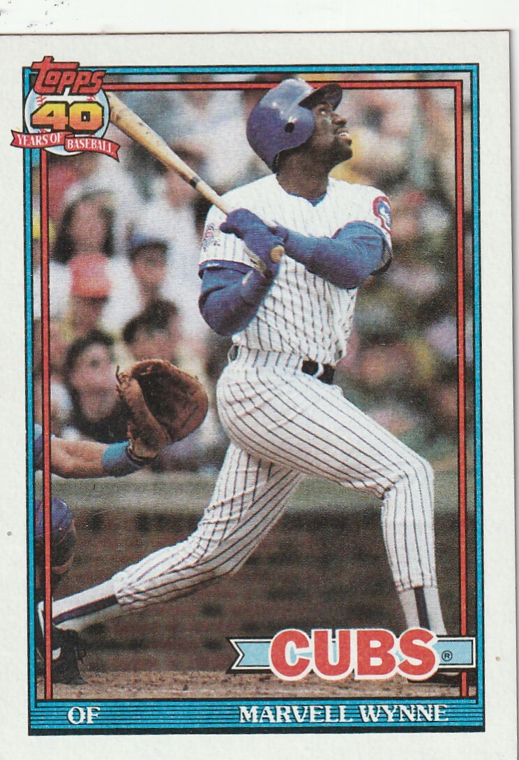 FREE SHIPPING-MINT-1991 Topps Marvell Wynne #714 CUBS-40 YEARS OF ...