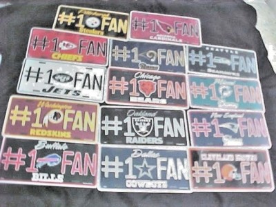 NFL METAL LICENSE PLATE #1 FAN NEW SEALED IN PLASTIC ON SALE | eBay